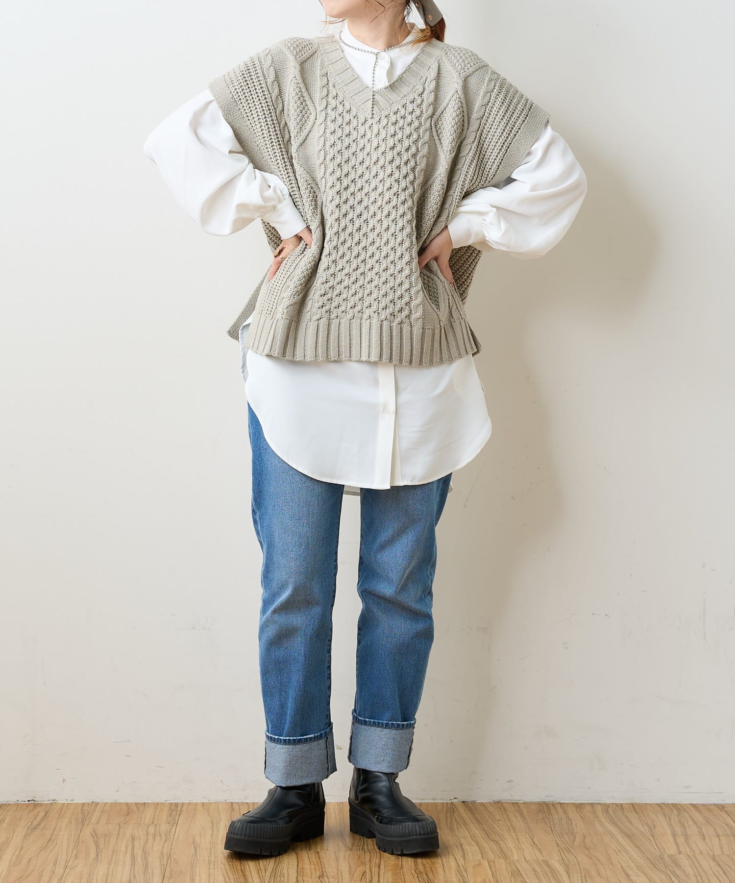 ケーブルニットベスト | NICE CLAUP / OLIVE des OLIVE OUTLET(ナイスクラップ / オリーブ デ オリーブ ...