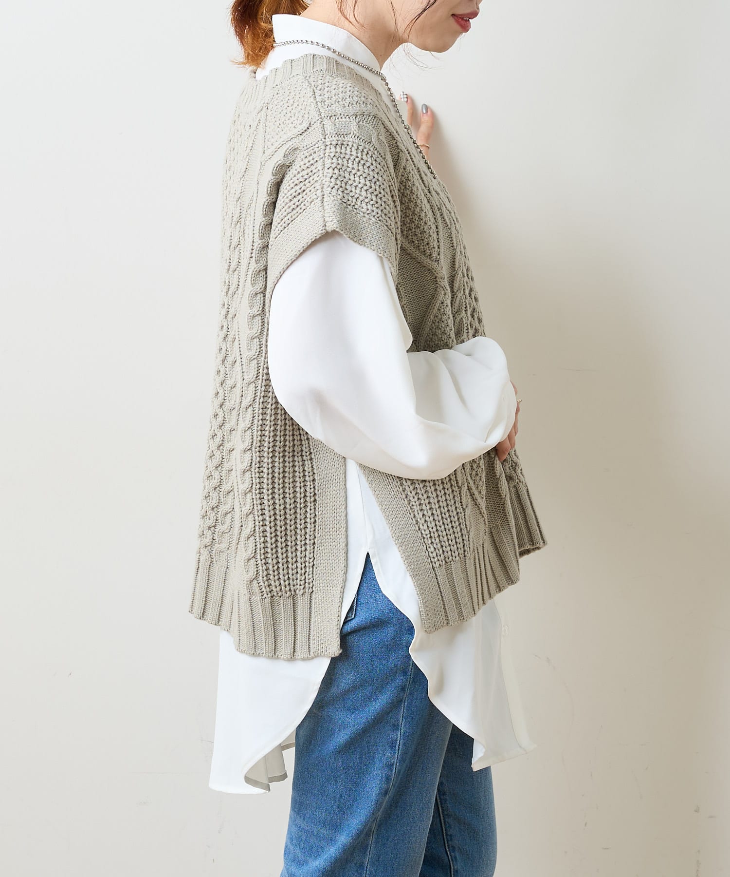 ケーブルニットベスト | NICE CLAUP / OLIVE des OLIVE OUTLET(ナイスクラップ / オリーブ デ オリーブ ...