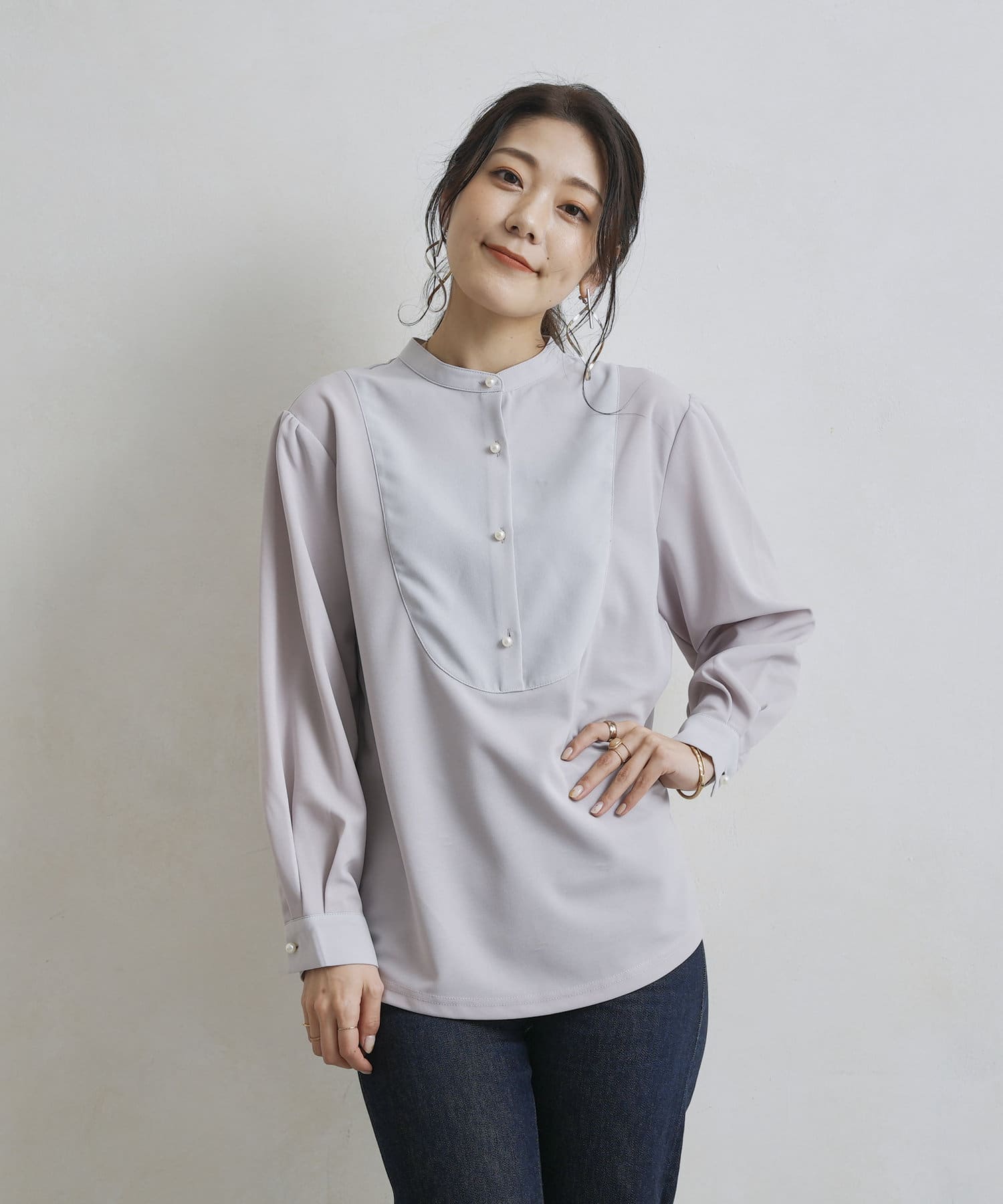 ヨーク異素材パールボタンブラウス | Chez toi(シェトワ)レディース | PAL CLOSET(パルクローゼット) - パルグループ ...