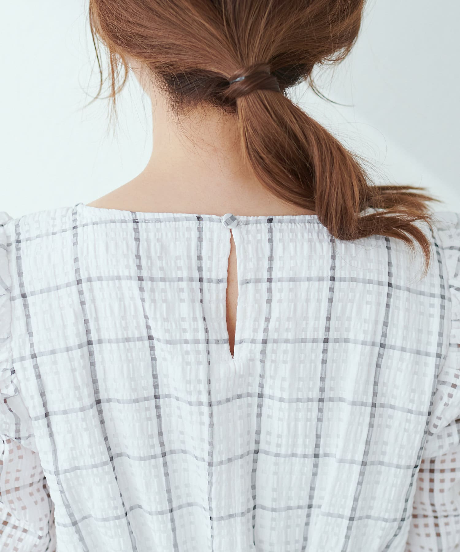 WEB限定/ディテールが目を惹く シアーチェック袖コンワンピース | natural couture(ナチュラルクチュール)レディース ...