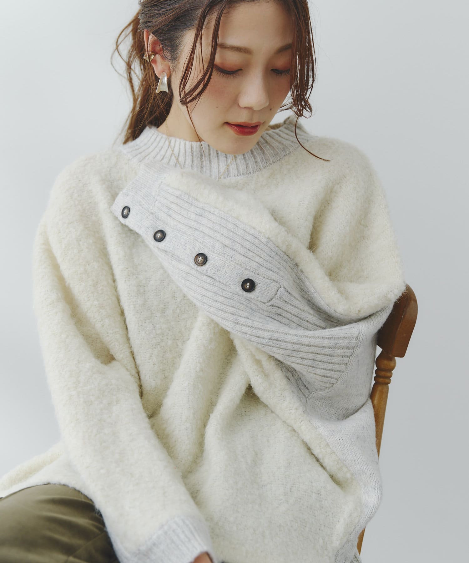 ウール混リングヤーン配色プルオーバー | Chez toi(シェトワ)レディース | PAL CLOSET(パルクローゼット) - パル ...