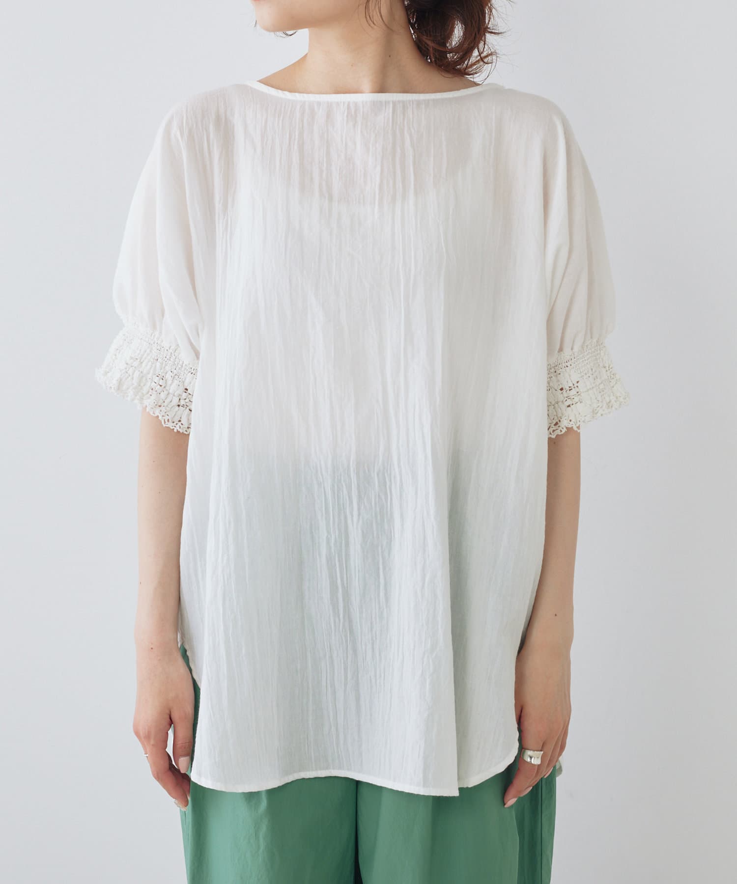 袖レースシャーリングチュニック | PUAL CE CIN(ピュアルセシン)レディース | PAL CLOSET(パルクローゼット) - パル ...