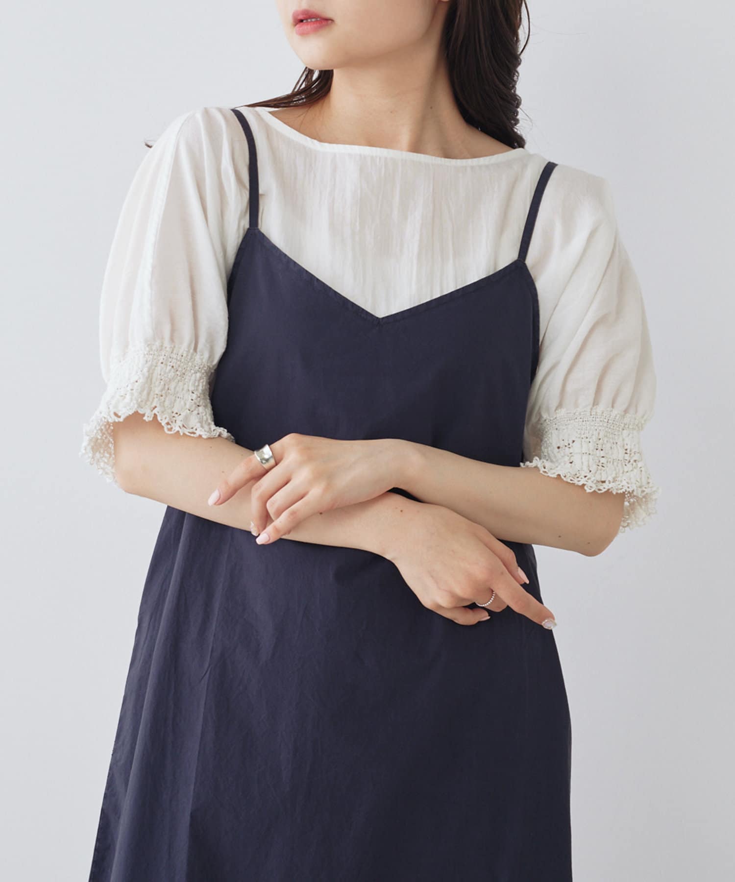 袖レースシャーリングチュニック | PUAL CE CIN(ピュアルセシン)レディース | PAL CLOSET(パルクローゼット) - パル ...