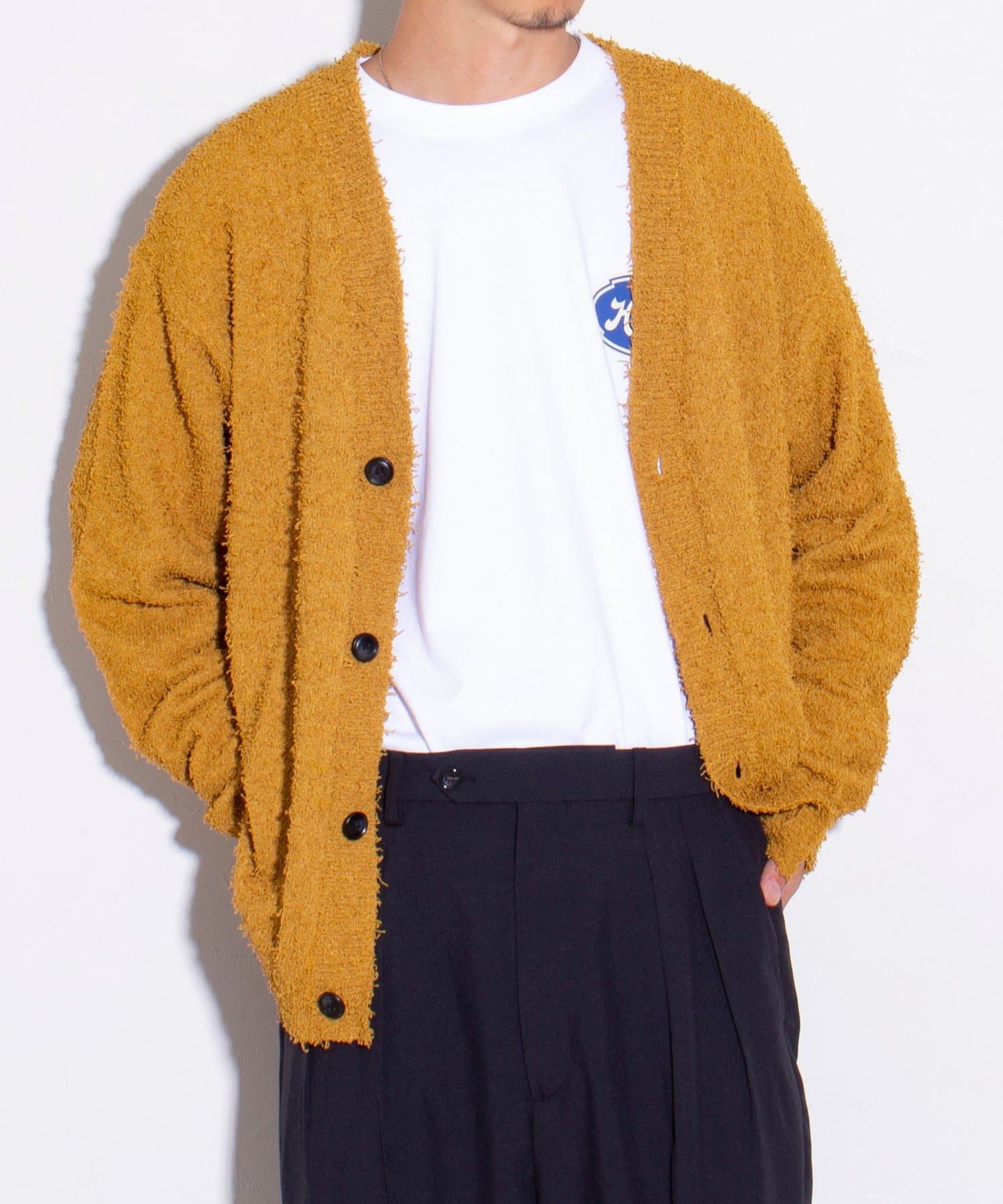 【GLOSTER】ルーズシルエット 異素材 ツイストブークレ ニットカーディガン | FREDY & GLOSTER(フレディ アンド ...