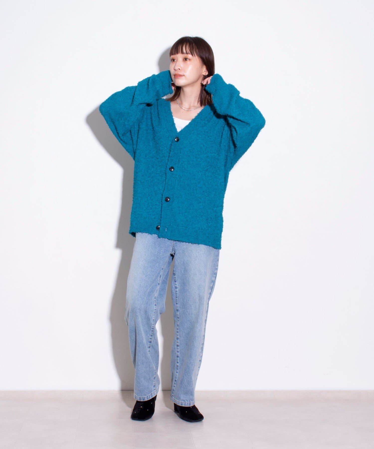 【GLOSTER】ルーズシルエット 異素材 ツイストブークレ ニットカーディガン | FREDY & GLOSTER(フレディ アンド ...