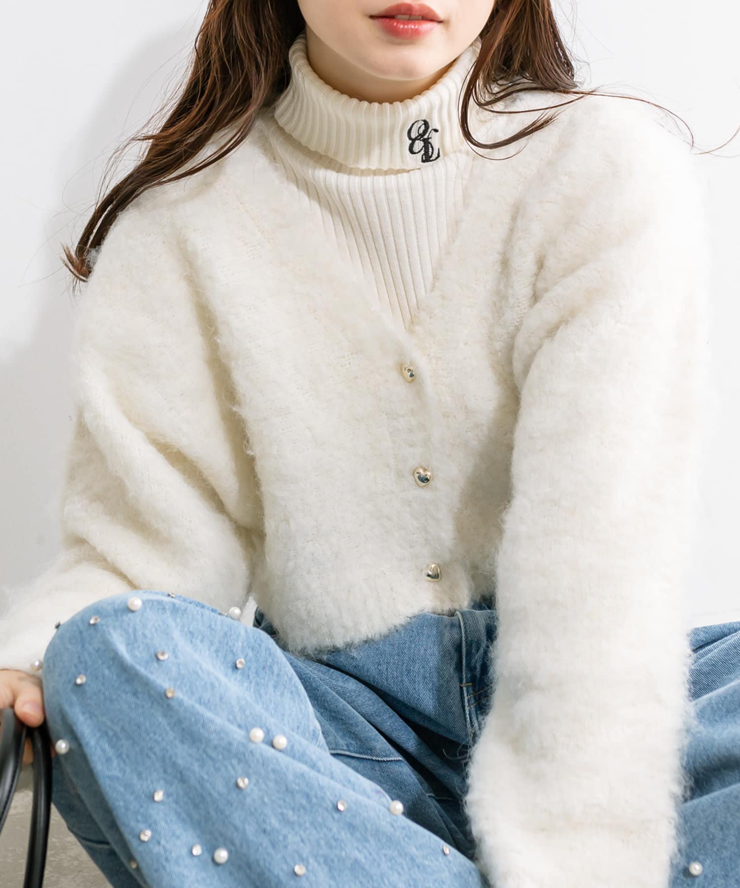 ハートボタンドルマンカーディガン | OLIVE des OLIVE(オリーブ デ オリーブ)レディース | PAL CLOSET(パル ...