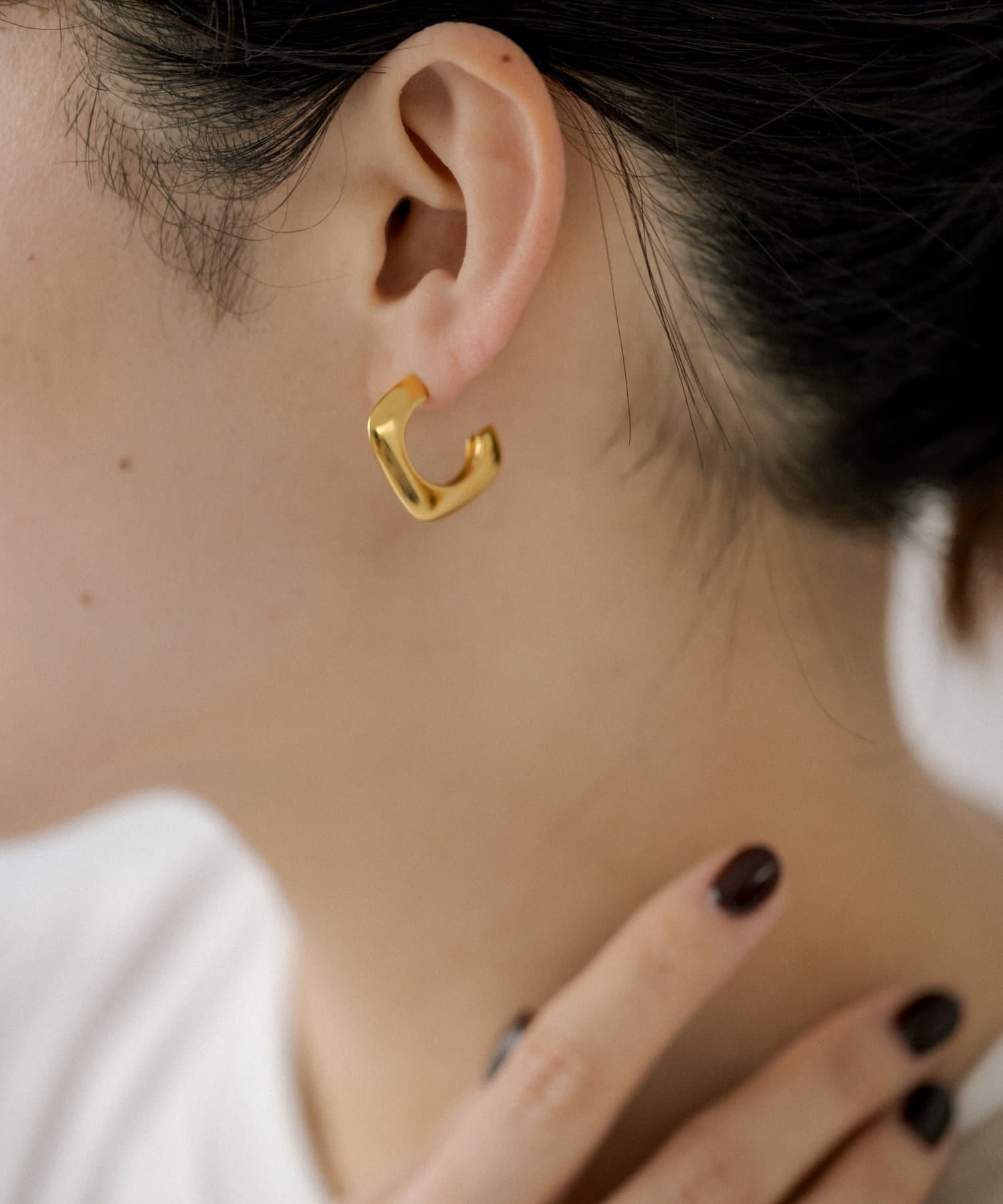 《金属アレルギー対応/ステンレス》なめらか角フープピアス | ear PAPILLONNER(イア パピヨネ)レディース | PAL ...