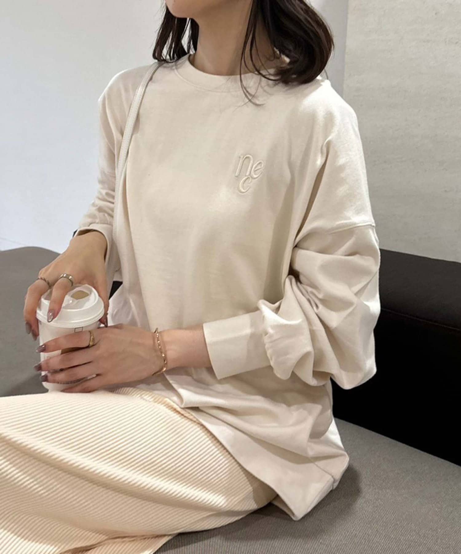 【one after another】ワンポイント刺繍ビッグロンT | NICE CLAUP / OLIVE des OLIVE OUTLET ...