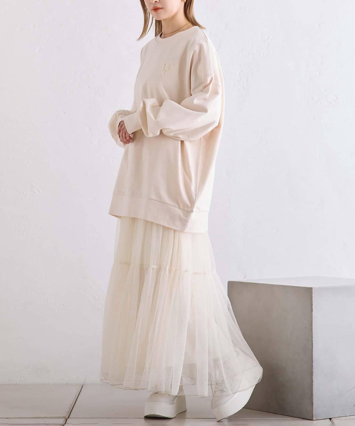 【one after another】ワンポイント刺繍ビッグロンT | NICE CLAUP / OLIVE des OLIVE OUTLET ...