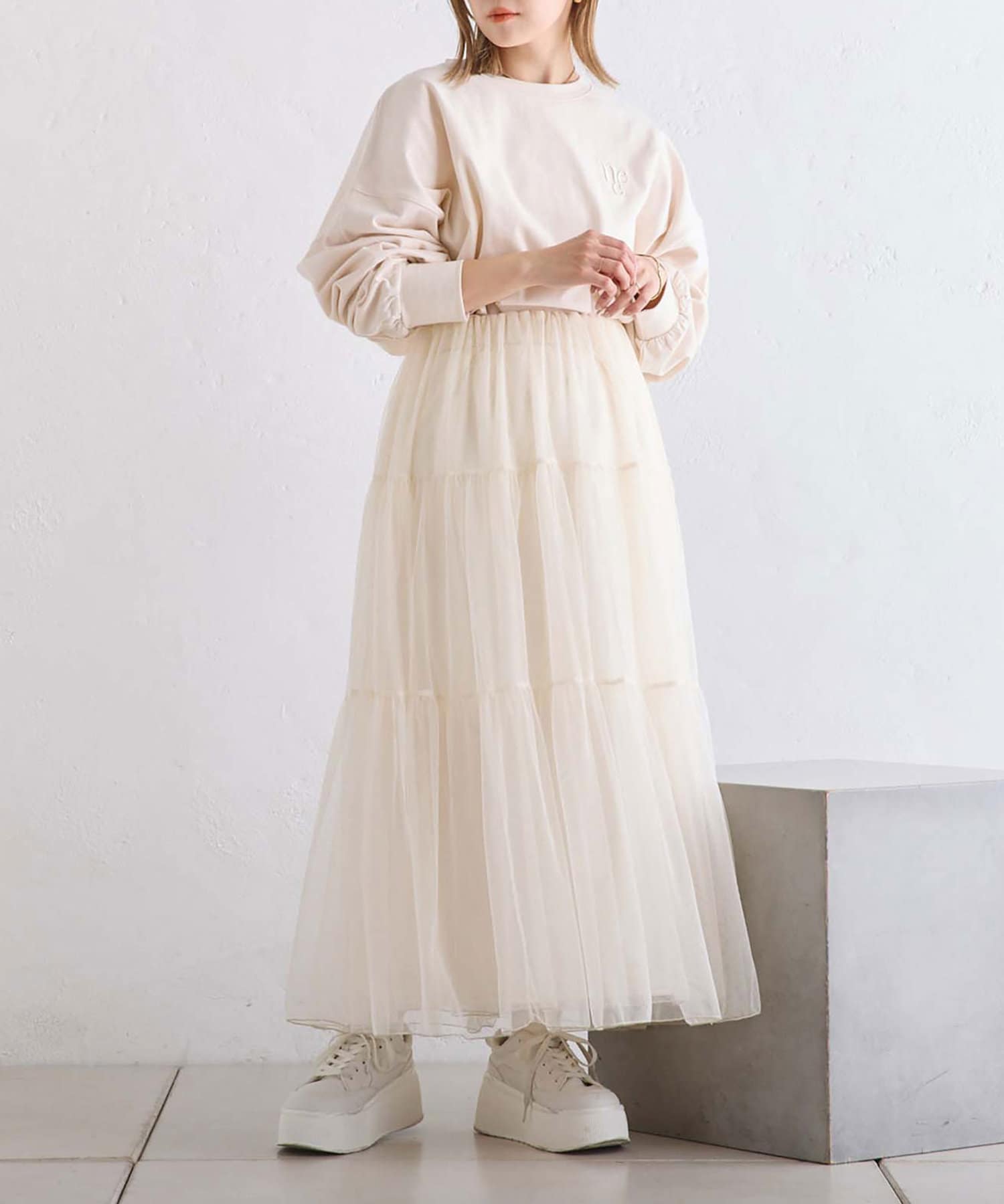 【one after another】ワンポイント刺繍ビッグロンT | NICE CLAUP / OLIVE des OLIVE OUTLET ...