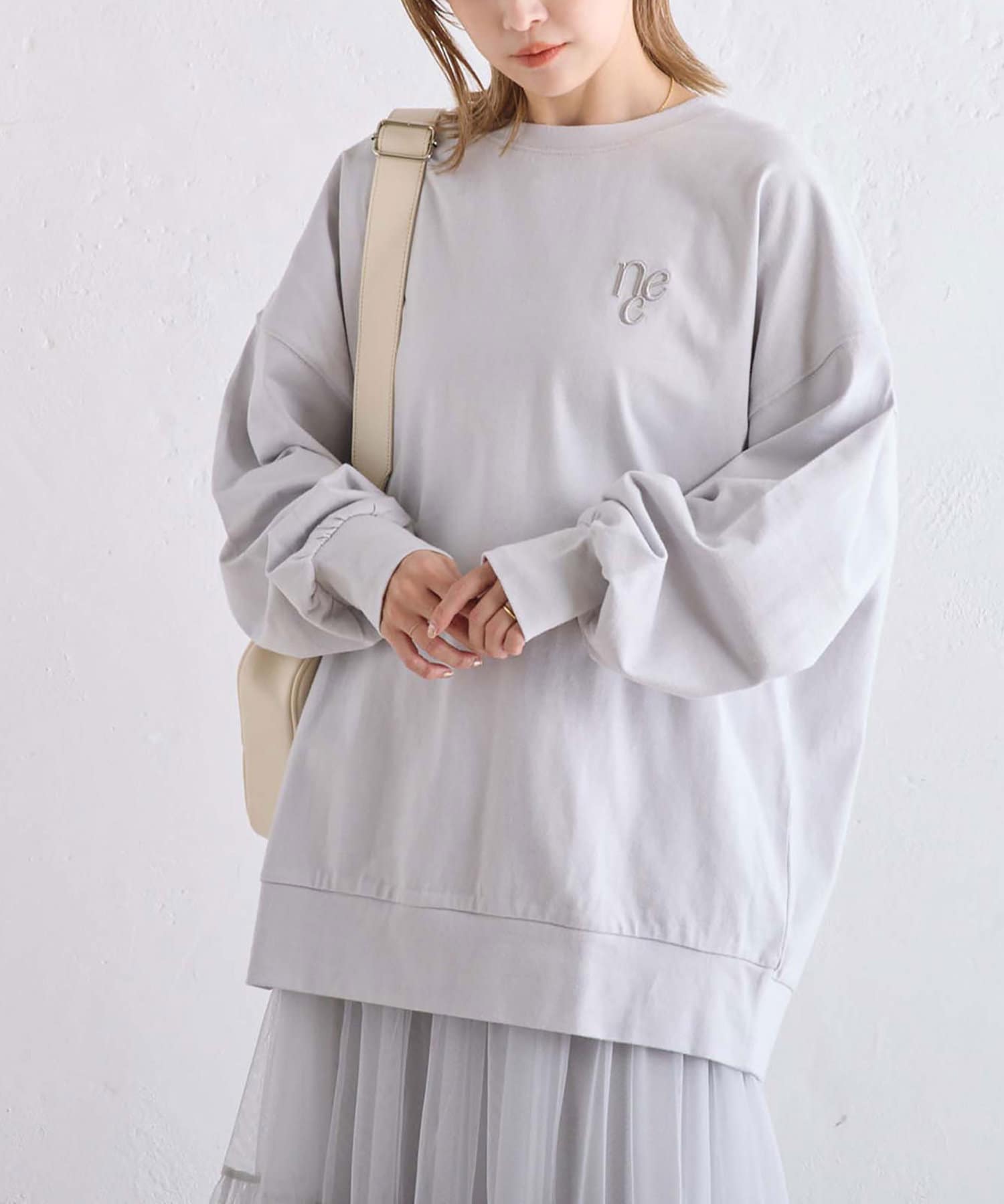 【one after another】ワンポイント刺繍ビッグロンT | NICE CLAUP / OLIVE des OLIVE OUTLET ...