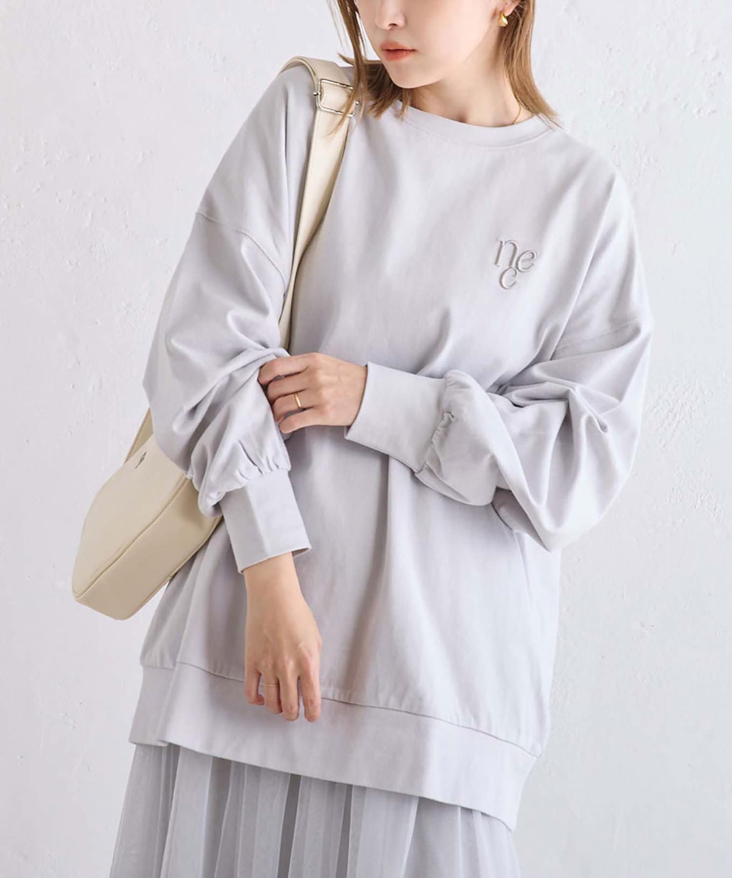 【one after another】ワンポイント刺繍ビッグロンT | NICE CLAUP / OLIVE des OLIVE OUTLET ...