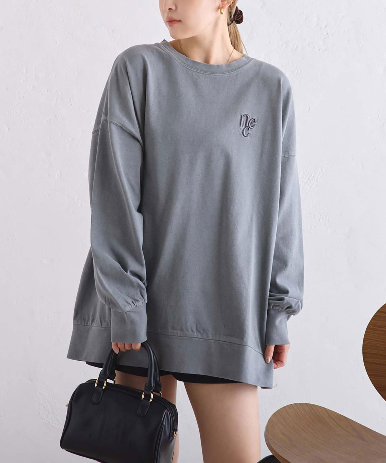 【one after another】ワンポイント刺繍ビッグロンT | NICE CLAUP / OLIVE des OLIVE OUTLET ...