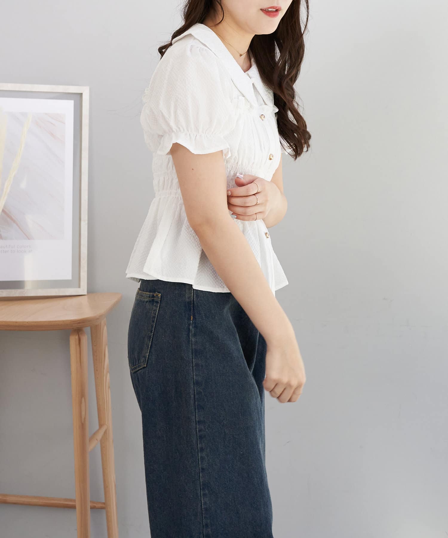 シャーリング衿付ブラウス | Remind me and forever(リマインドミーアンドフォーエバー)レディース | PAL ...