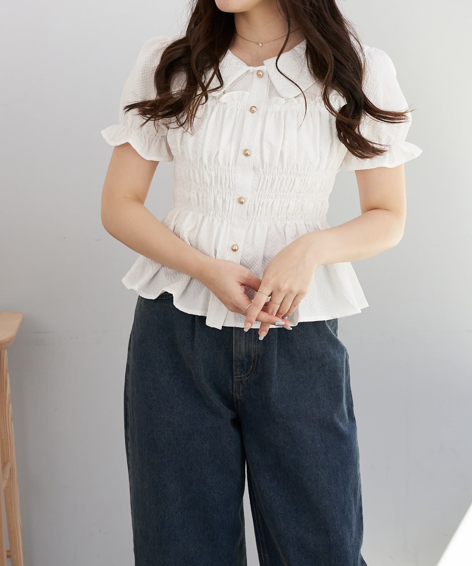 シャーリング衿付ブラウス | Remind me and forever(リマインドミーアンドフォーエバー)レディース | PAL ...