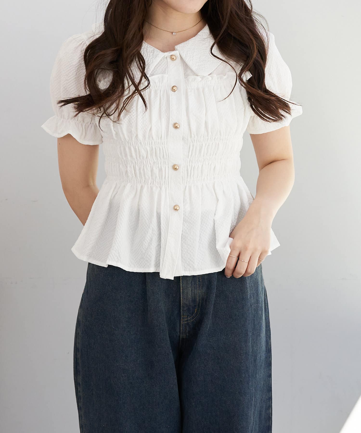 シャーリング衿付ブラウス | Remind me and forever(リマインドミーアンドフォーエバー)レディース | PAL ...