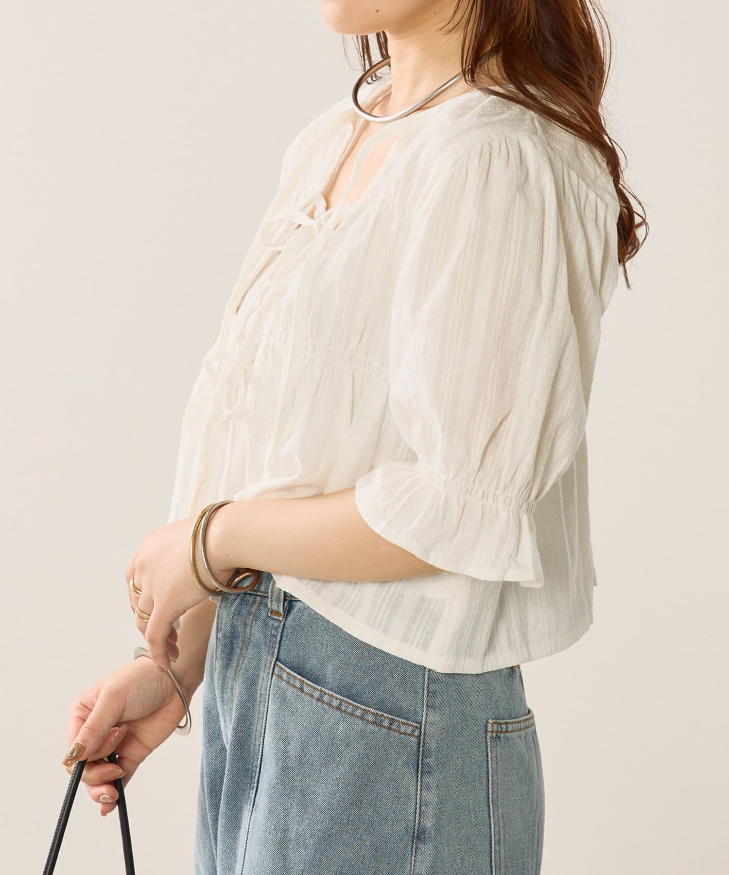 5分袖シャーリングブラウス | Remind me and forever(リマインドミーアンドフォーエバー)レディース | PAL ...