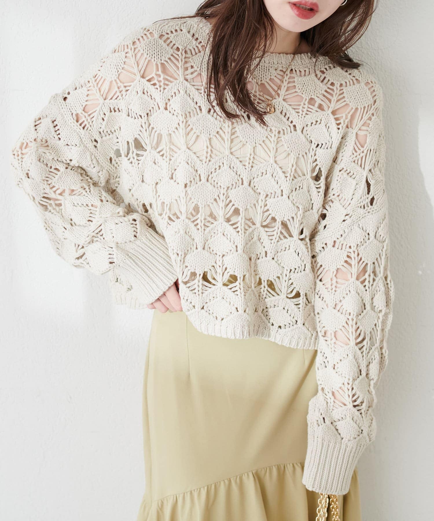 【EVERY.VERY niceclaup】ハンドニット風透かし編みニット | NICE CLAUP / OLIVE des OLIVE ...