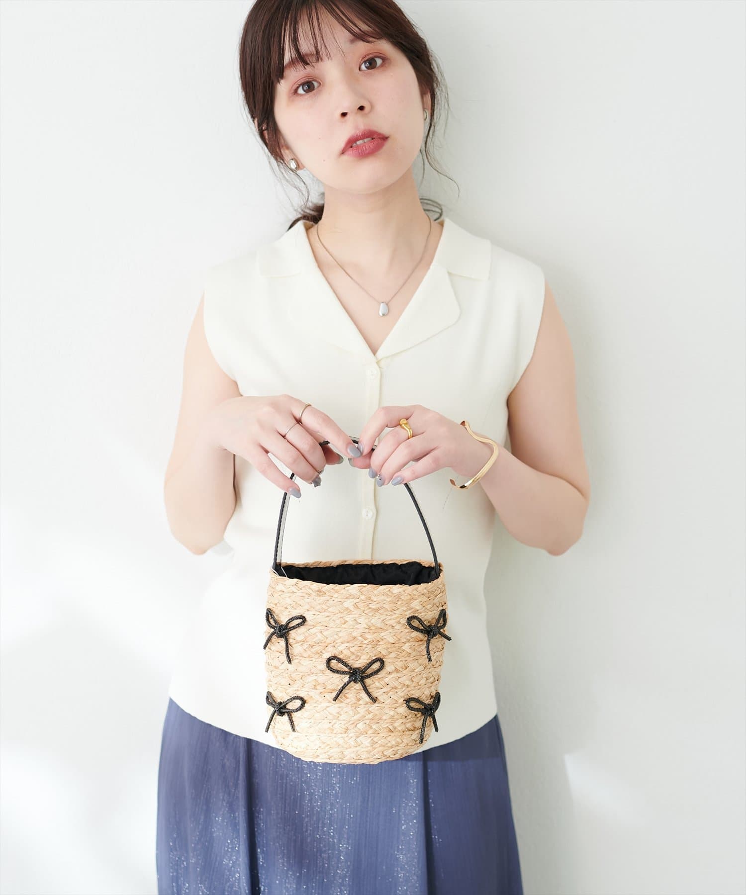 【パルクロ限定】リボンチャームラフィアバッグ | natural couture(ナチュラルクチュール)レディース | PAL CLOSET ...