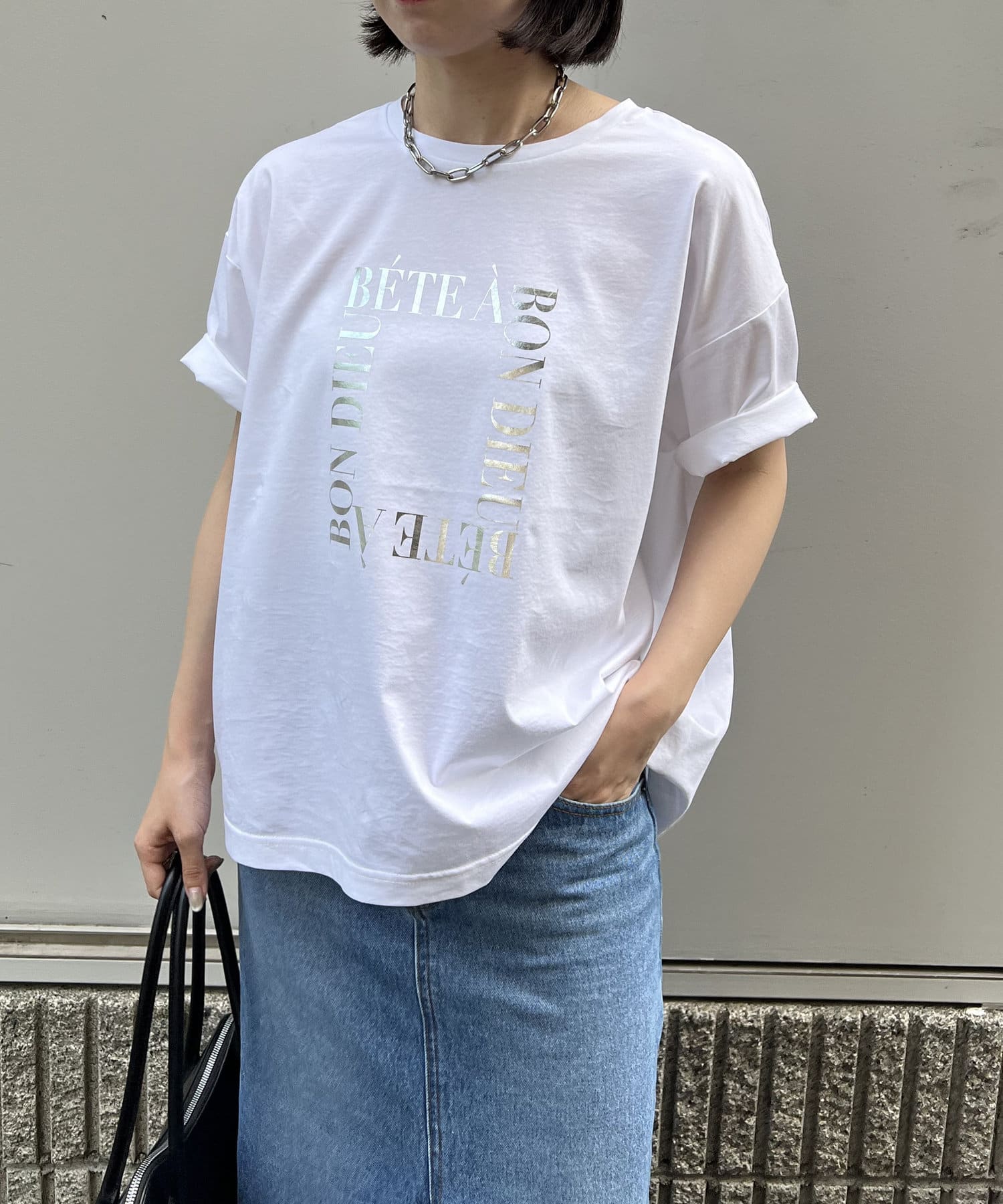 箔プリントロゴTシャツ | Jena espace merveilleux(ジェナ エスパスメルヴェイユ)レディース | PAL CLOSET ...