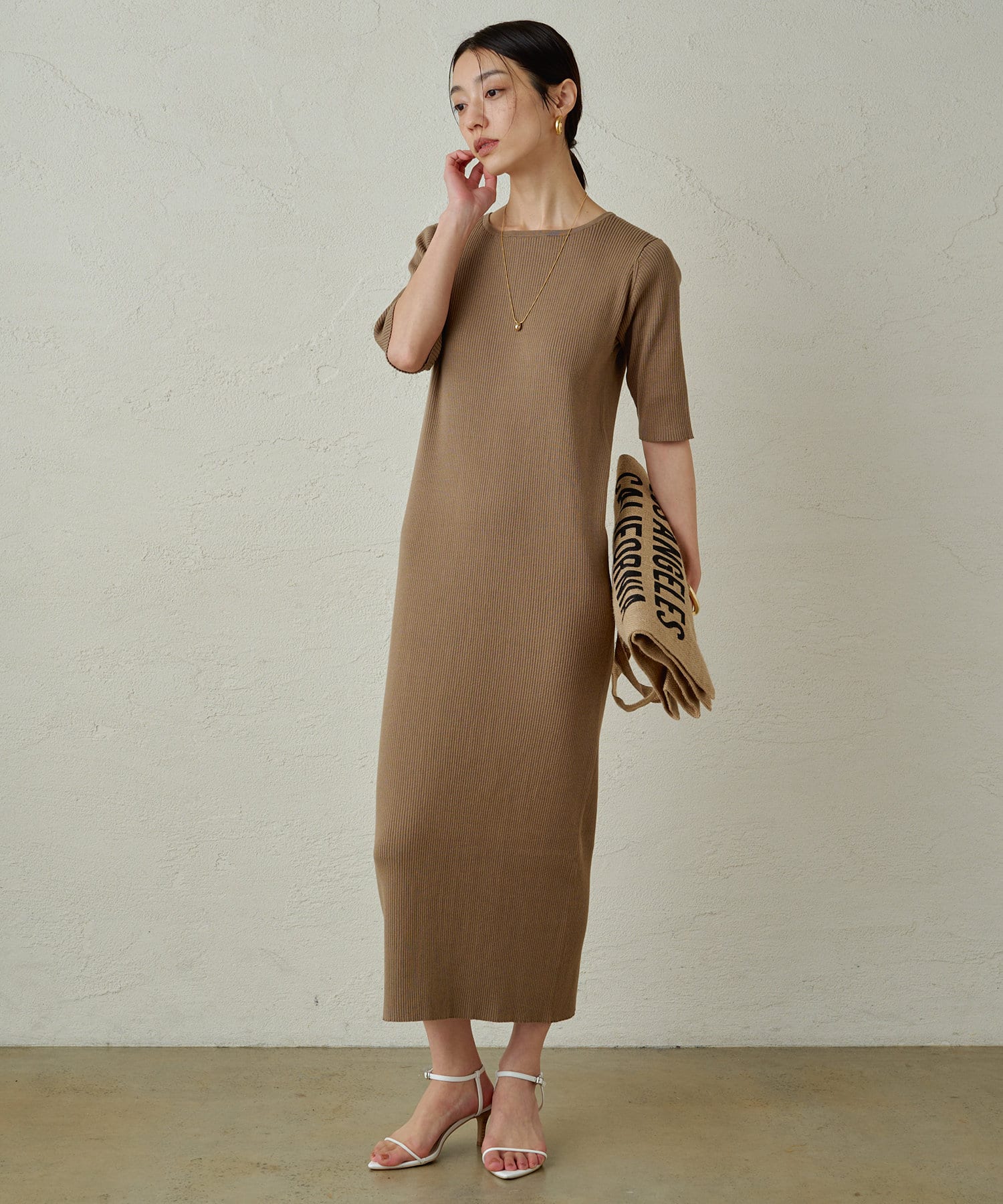 【Loungedress】ハイツイスト半袖リブニットワンピース | OUTLET(アウトレット)レディース | PAL CLOSET(パル ...