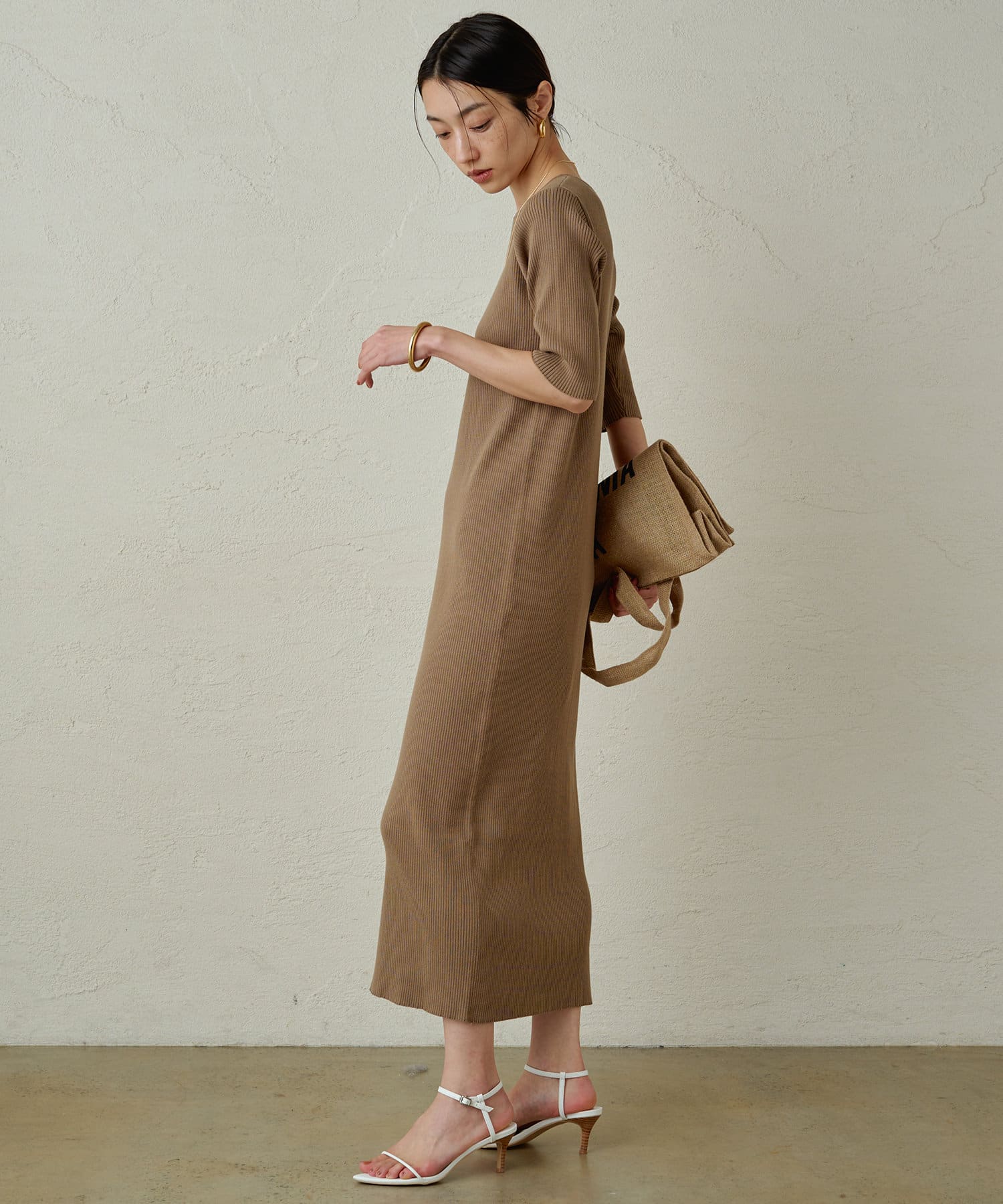 【Loungedress】ハイツイスト半袖リブニットワンピース | OUTLET(アウトレット)レディース | PAL CLOSET(パル ...