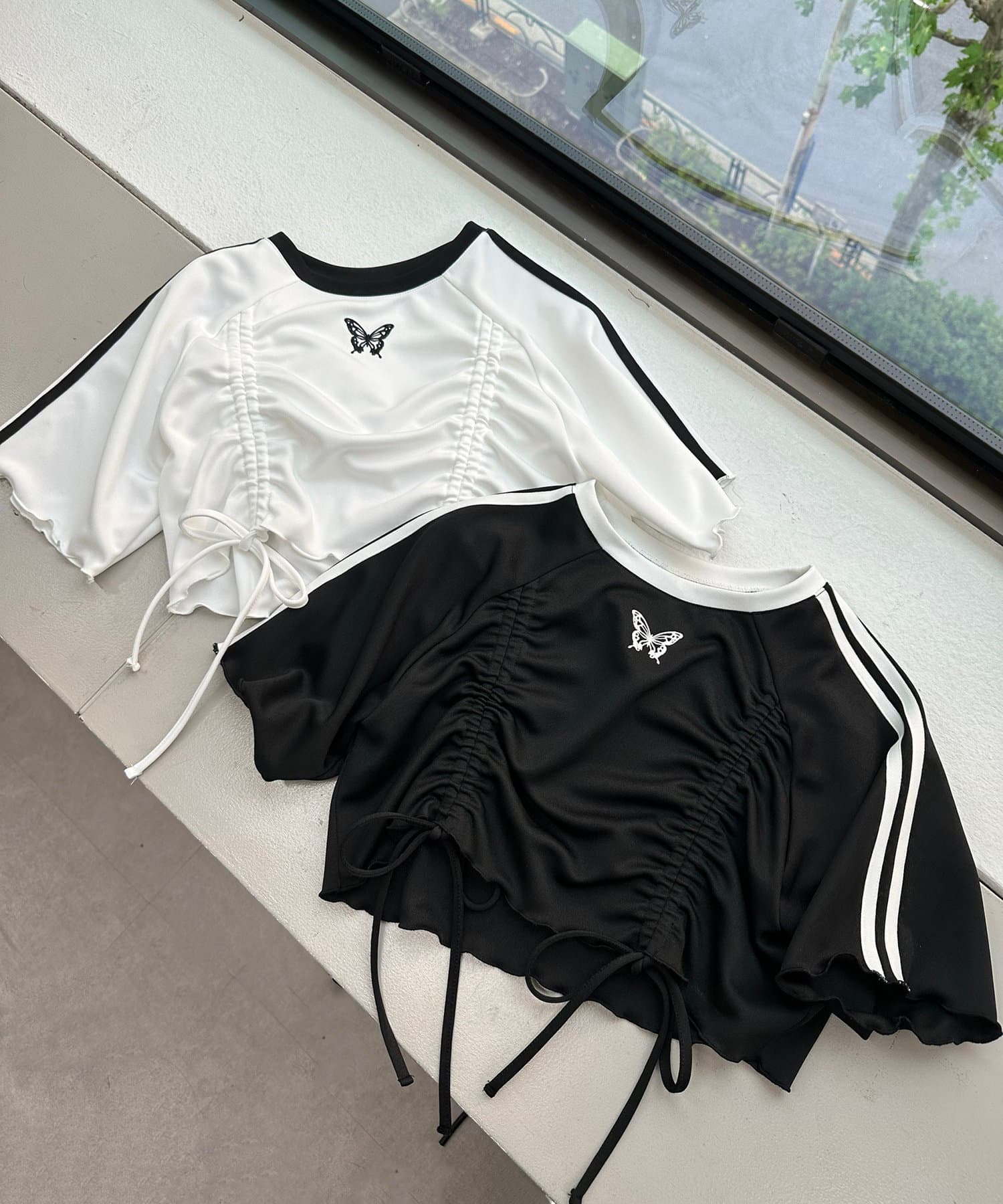 【Mavie..7】ライン刺繍入りドロストTシャツ | Remind me and forever(リマインドミーアンドフォーエバー ...