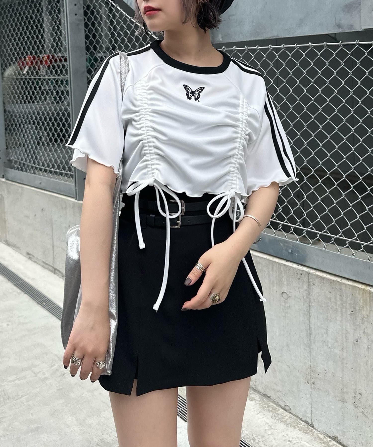 【Mavie..7】ライン刺繍入りドロストTシャツ | Remind me and forever(リマインドミーアンドフォーエバー ...