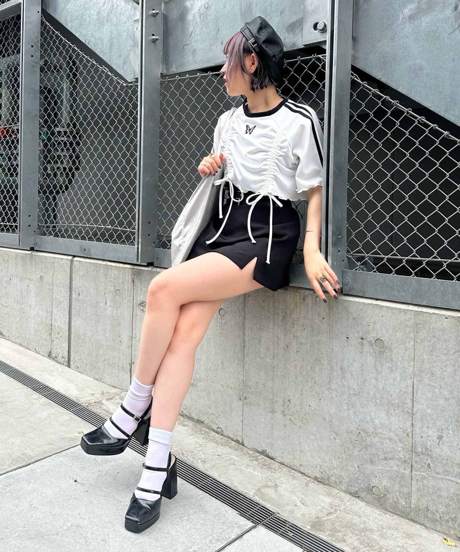 【Mavie..7】ライン刺繍入りドロストTシャツ | Remind me and forever(リマインドミーアンドフォーエバー ...