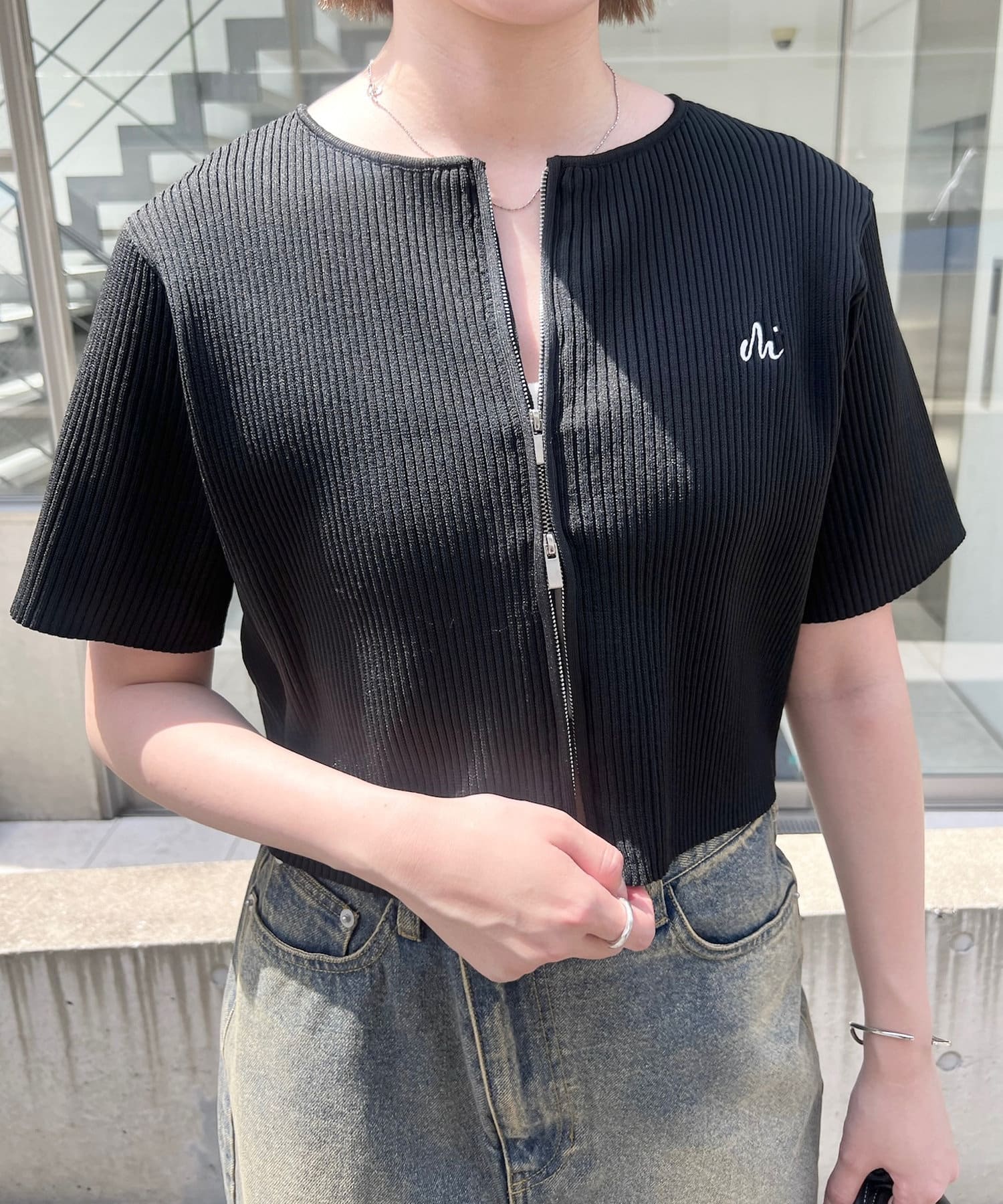 [mline]刺繍WZIPカーディガン | mystic(ミスティック)レディース | PAL CLOSET(パルクローゼット) - パル ...