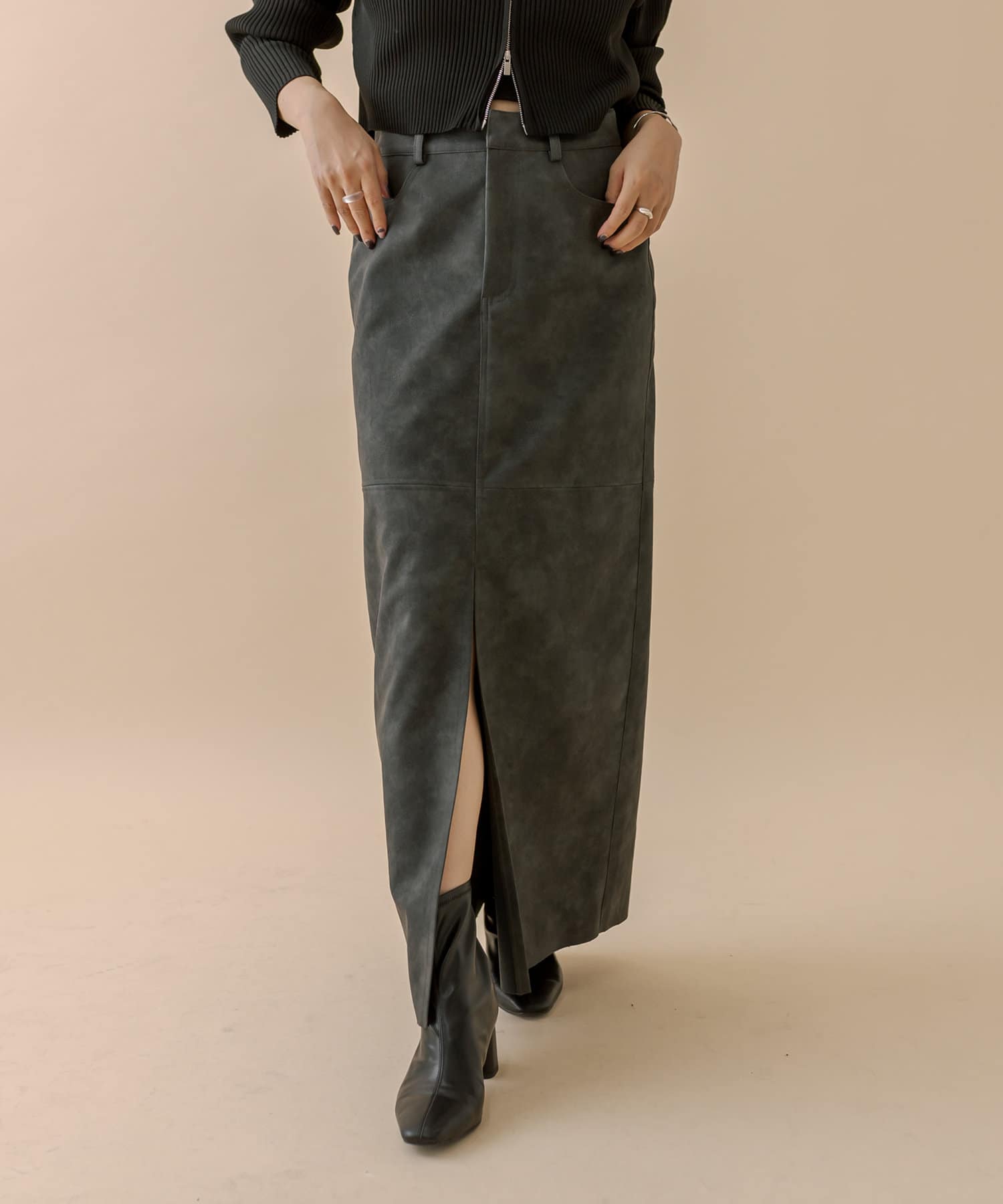 【mystic】フェイクレザースリットスカート | OUTLET(アウトレット)レディース | PAL CLOSET(パルクローゼット ...