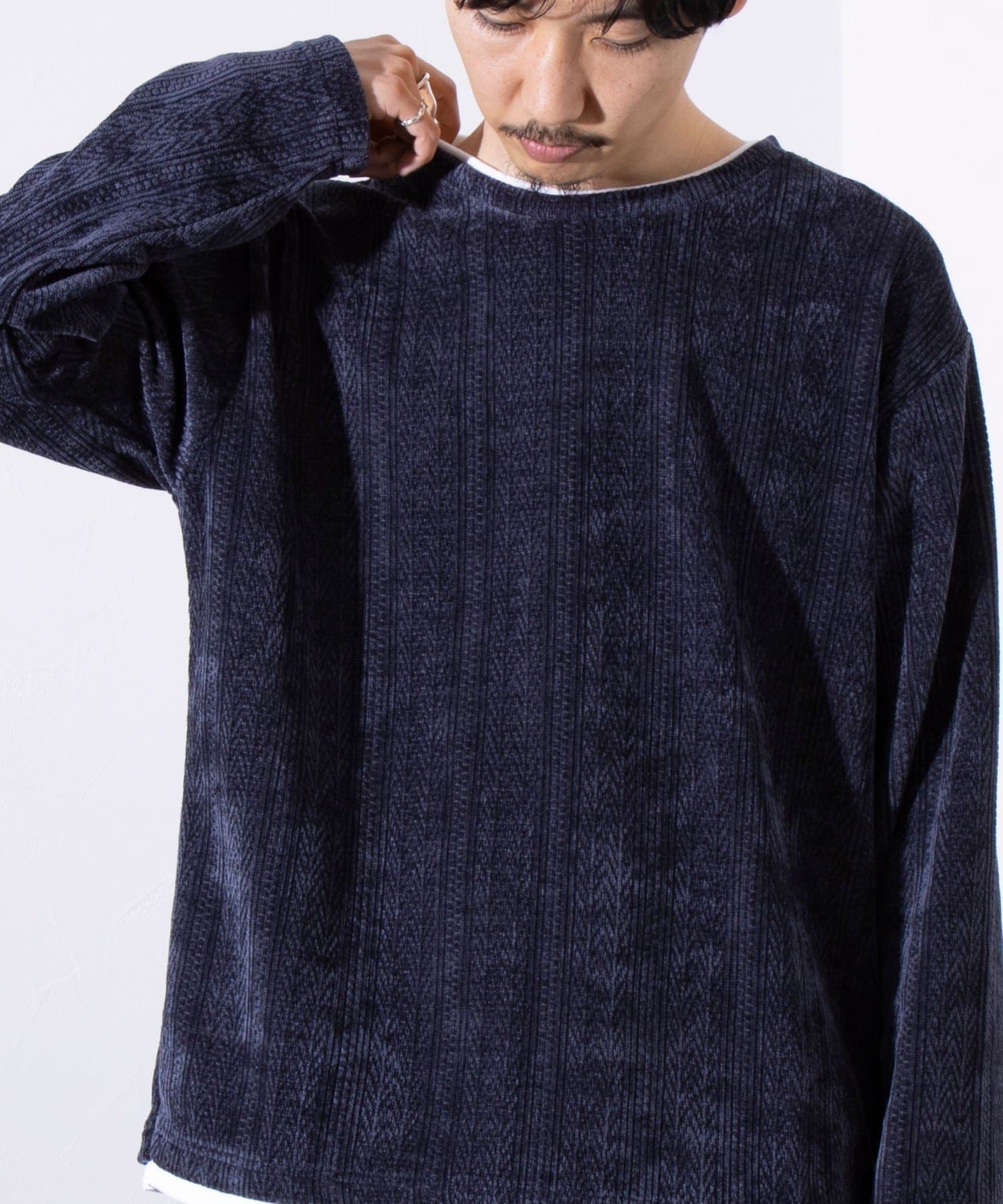 【GLOSTER】シェニールフェイクレイヤード プルオーバー | FREDY & GLOSTER(フレディ アンド グロスター)メンズ ...