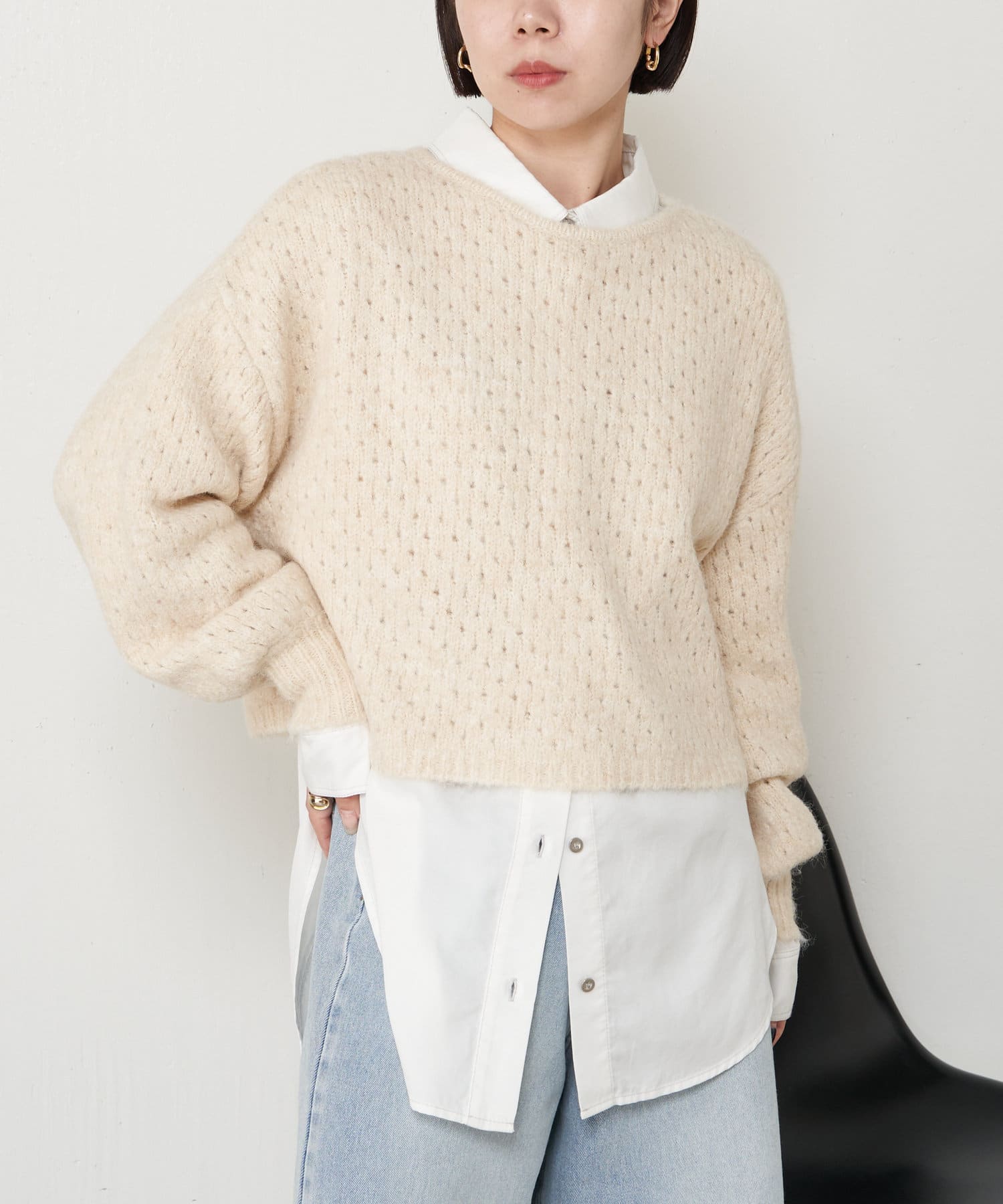 透かし編みショートニット | Jena espace merveilleux(ジェナ エスパスメルヴェイユ)レディース | PAL ...