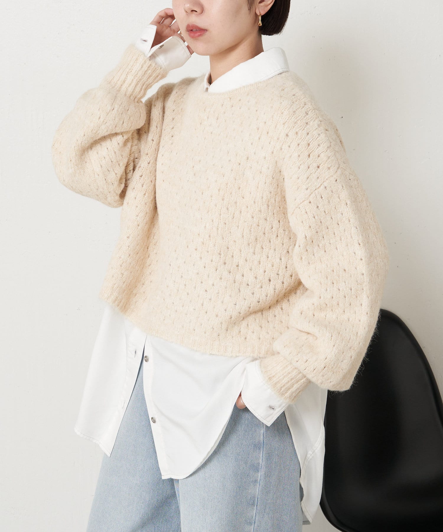 透かし編みショートニット | Jena espace merveilleux(ジェナ エスパスメルヴェイユ)レディース | PAL ...