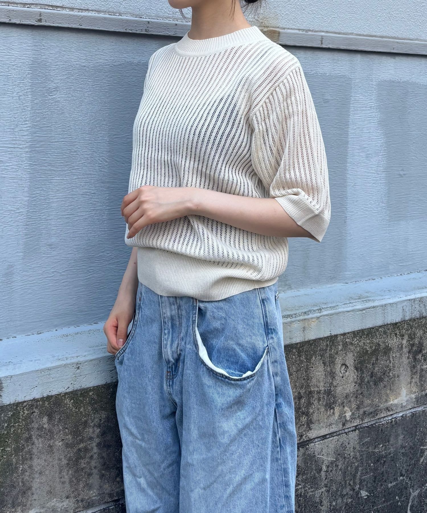 リネンライク 柄編み5分袖ニット | LOCUST(ローカスト)レディース | PAL CLOSET(パルクローゼット) - パルグループ公式 ...